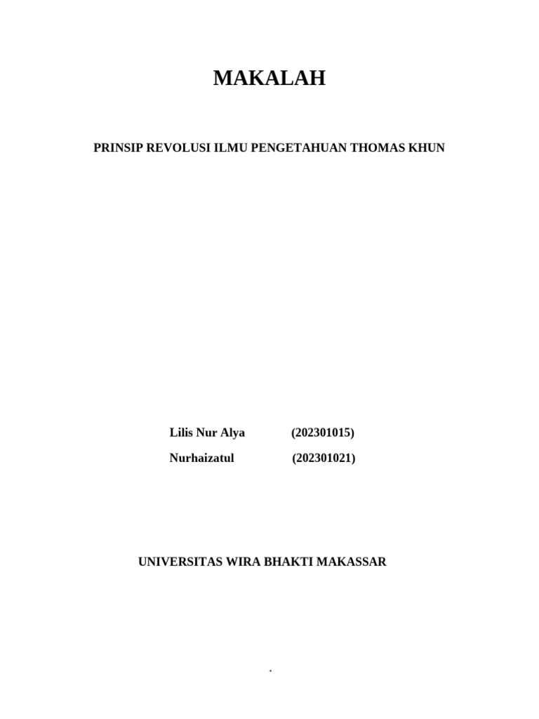 MAKALAH Filsafat Thomas Khun | PDF | Ilmu Sosial