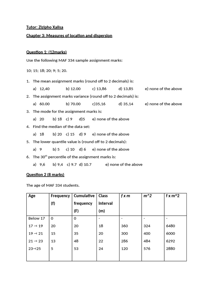Bus132 CH3 Tutorial | PDF