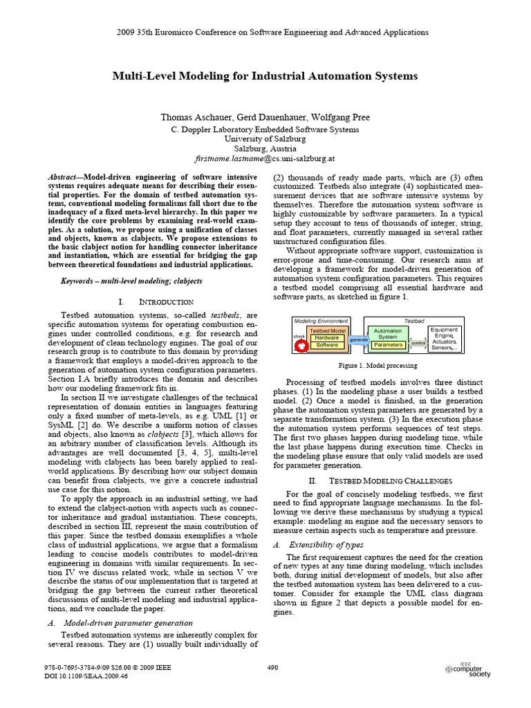 Multi Level Modeling For Industrial Automation Systems Pdf Computer Programming Computing