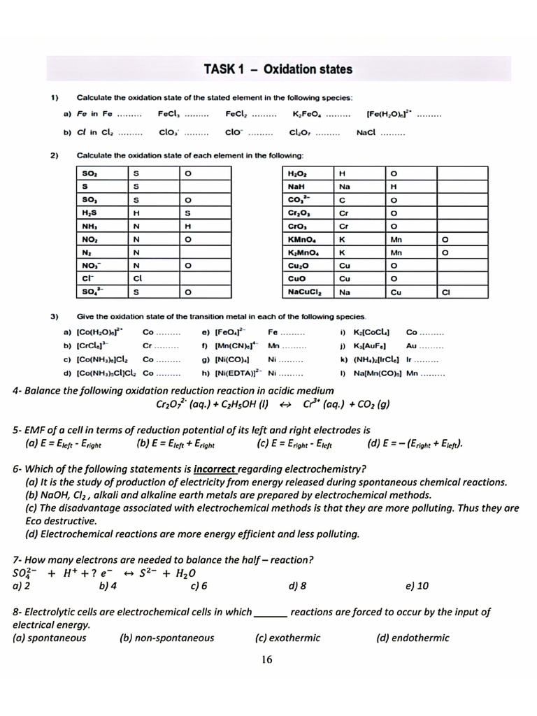 Task 1 - Electrochemistry | PDF