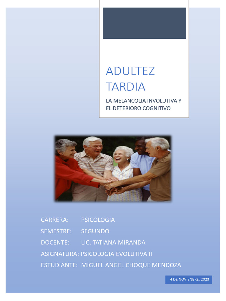 Melancolia Adultez Tardia | PDF | Demencia | Enfermedad de Alzheimer