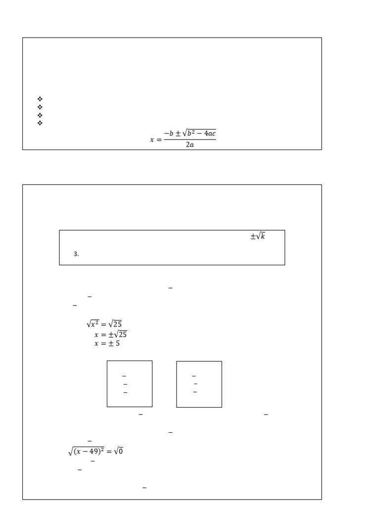 Quadratic Equations Methods Pdf Quadratic Equation Equations