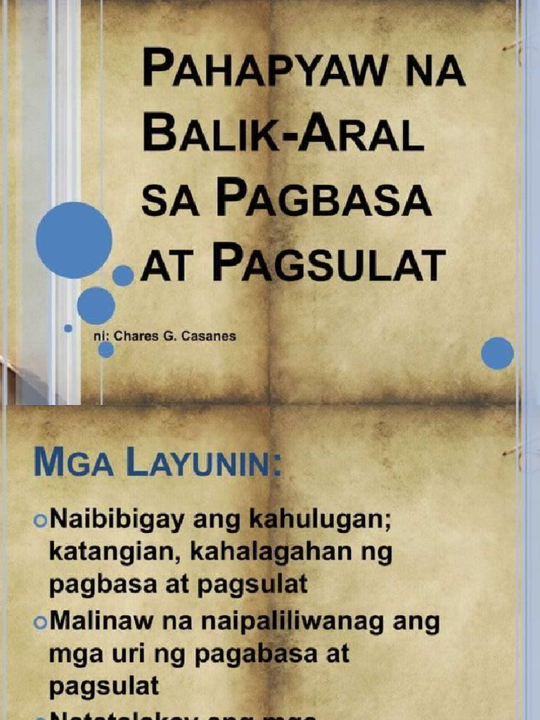 Pagbasa at Pagsulat | PDF