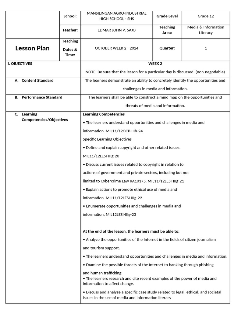 DLP-MIL-Q2-Week 2 Day 3-4 | PDF | Learning | Plagiarism