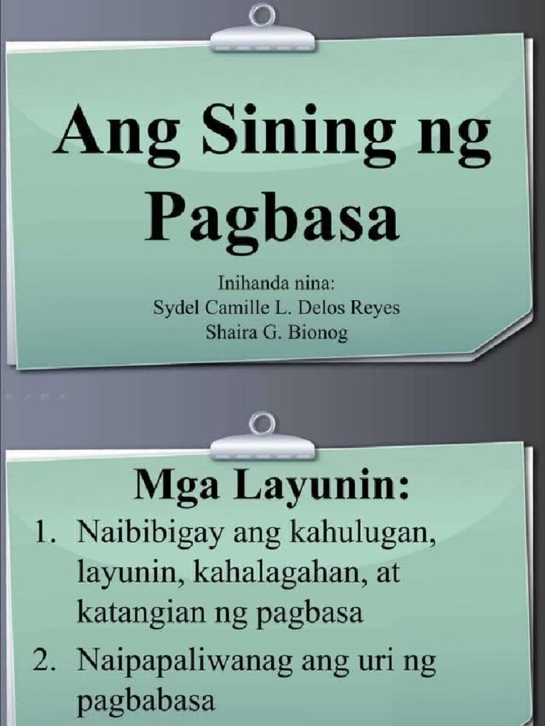 Sining Nga Pagbasa | PDF