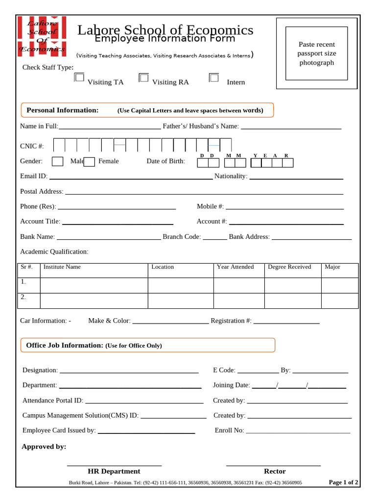 TA-RA Information Form 2021 | PDF | Authentication | Access Control