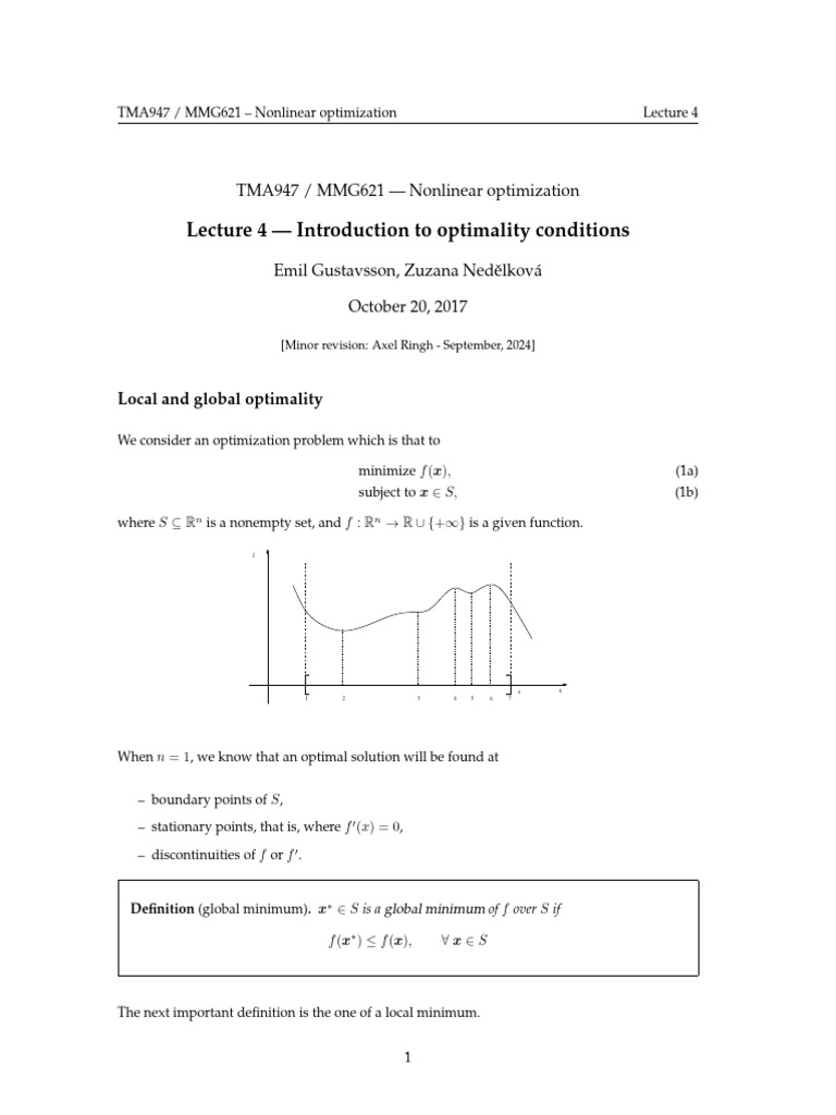 Lecture 4 | PDF | Mathematical Optimization | Mathematical Analysis