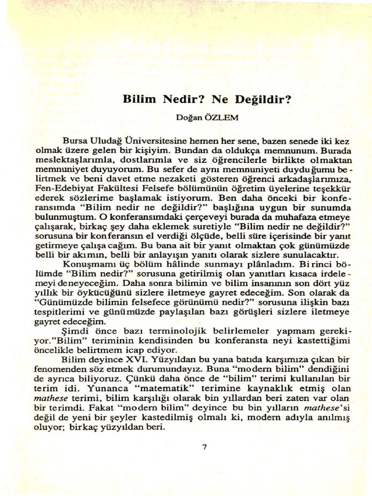 Bilim Nedir Ne Değildir | PDF