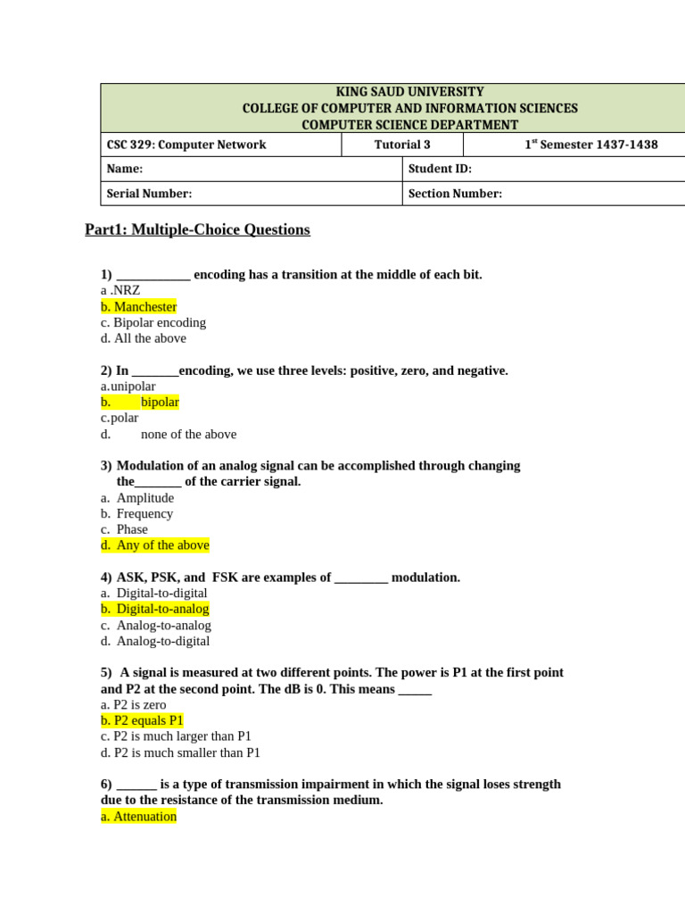 tutorial3_modelanswer | PDF | Modulation | Bandwidth (Signal Processing)