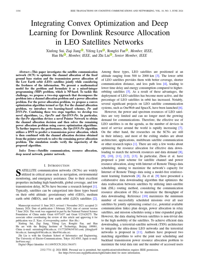 Integrating Convex Optimization and Deep Learning For Downlink Resource Allocation in LEO ...