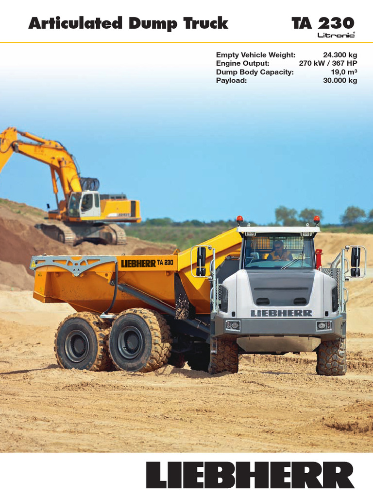 Liebherr TA 230 Dump Truck Specifications | PDF | Truck | Automatic ...