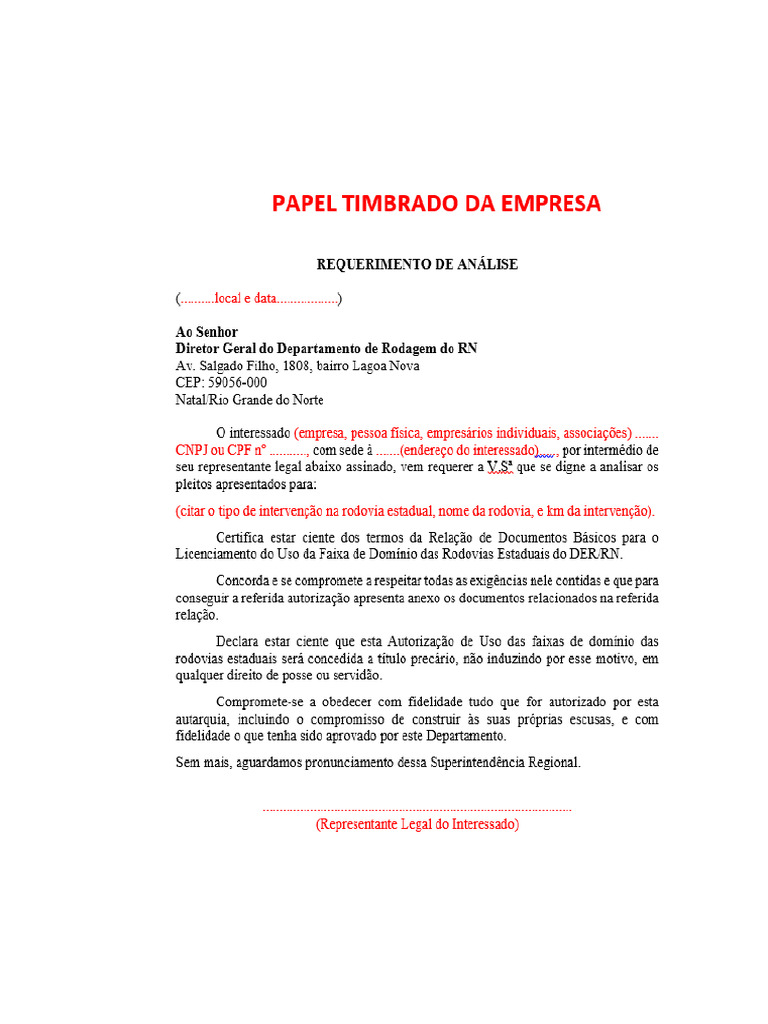Modelo de Requerimento | PDF