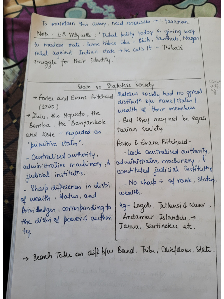 State Vs Stateless Society Notes | PDF