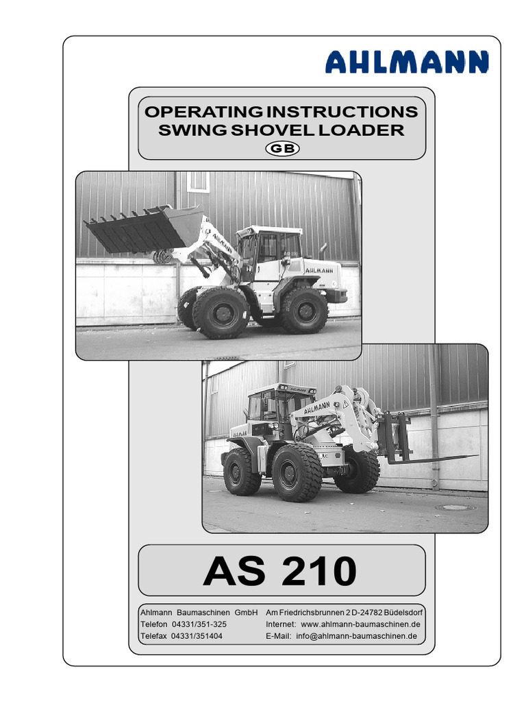 Operational Manual AS 210 | PDF | Loader (Equipment) | Axle