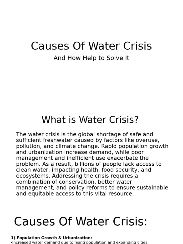 Causes of Water Crisis | PDF | Water Scarcity | Water