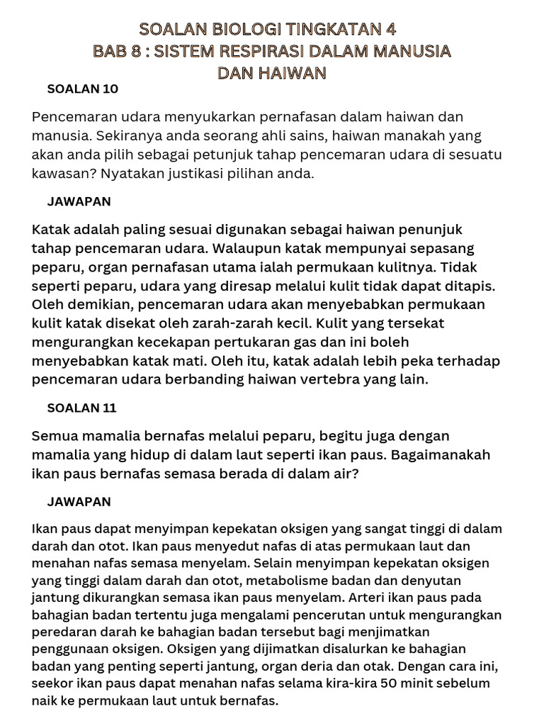 Soalan Esei Bio Bab 8 Form 4 - 20241017 - 193808 - 0000 | PDF