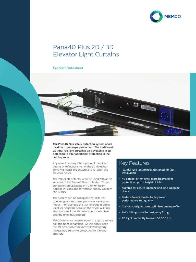 IT 06 Memco Pana40+ Datasheet V01 GB | PDF | Elevator | Electrical Engineering
