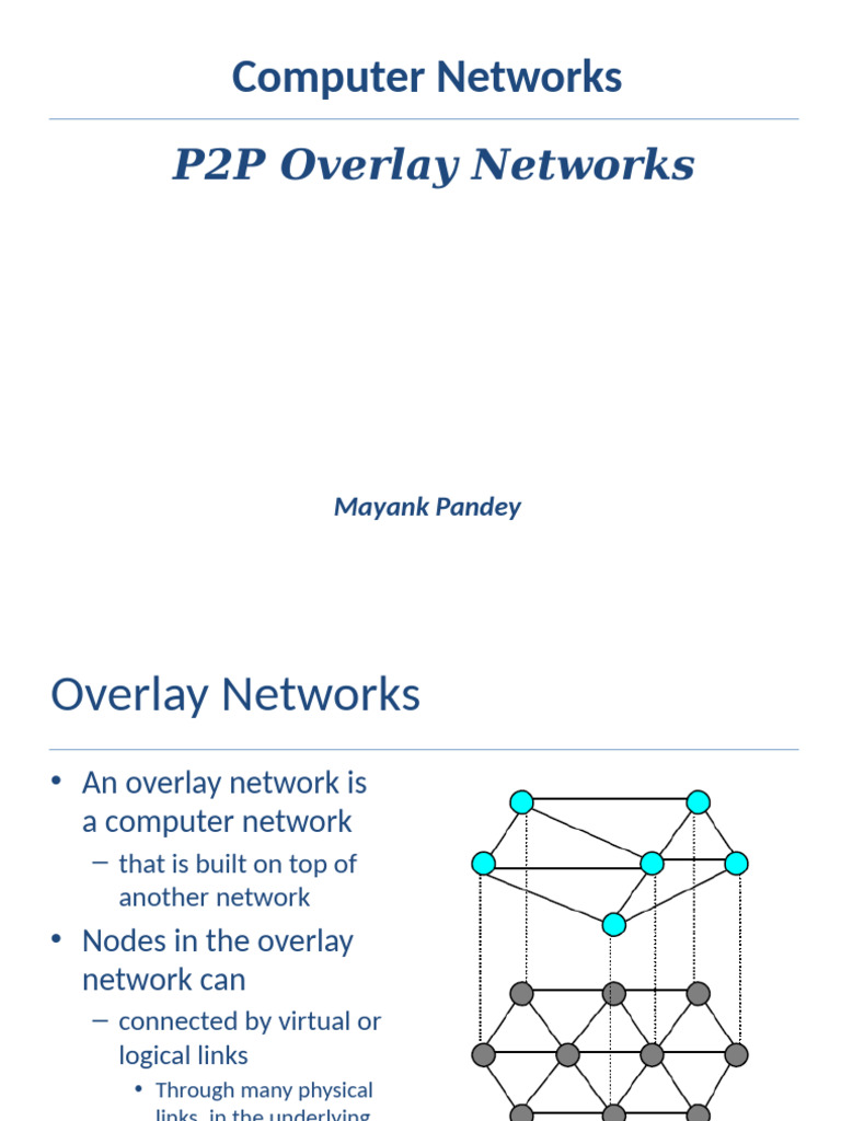 p 2 p Overlay Networks | PDF | Peer To Peer | Computer Network