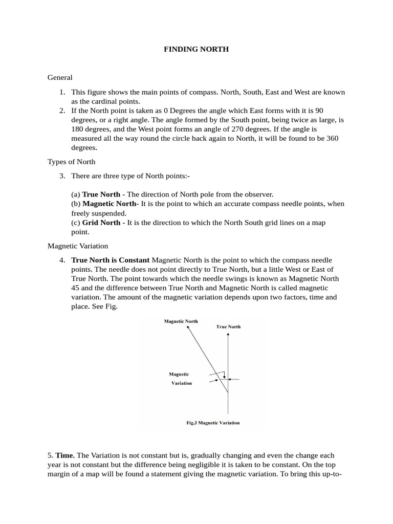 Understanding North: Types and Angles | PDF