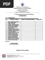 Homeroom PTA Meeting Attendance Sheet | PDF