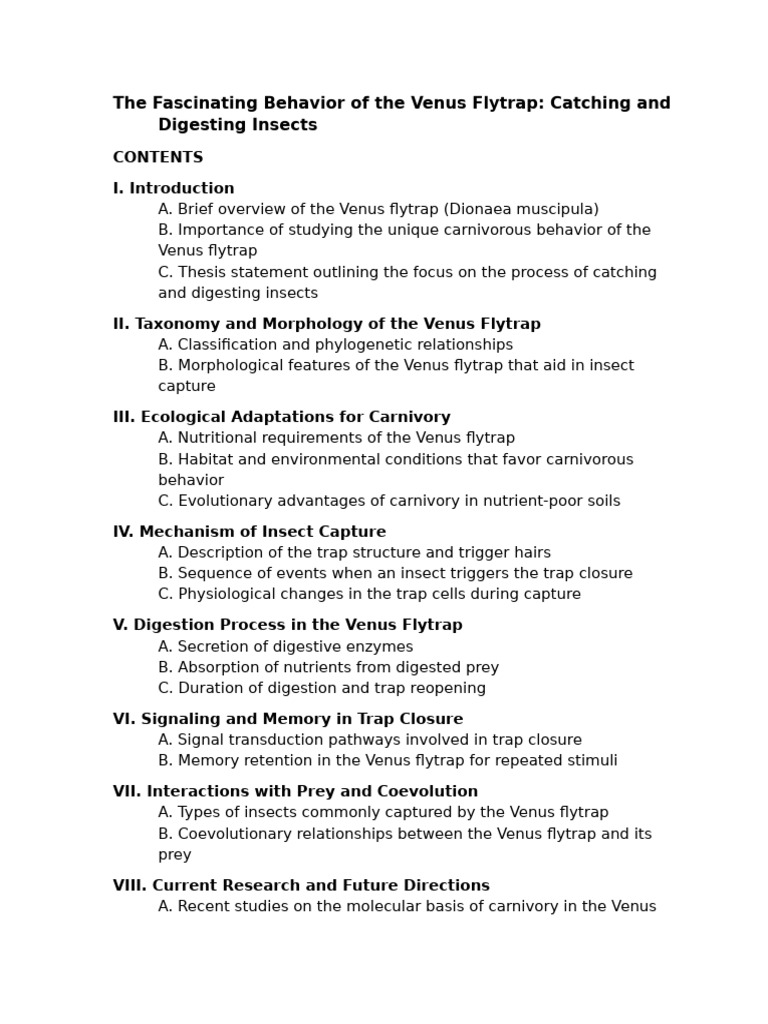 The Fascinating Behavior of the Venus Flytrap | PDF | Digestion | Cell Signaling