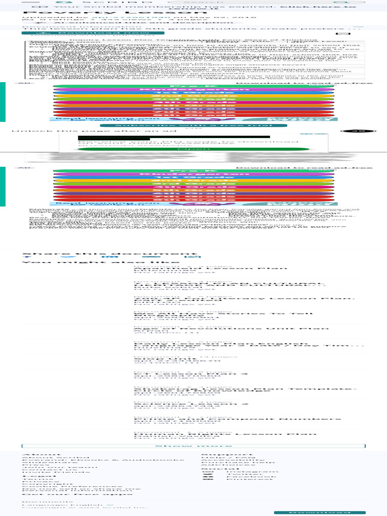 Poverty Lesson PDF Lesson Plan Educational Assessment | PDF | Career ...