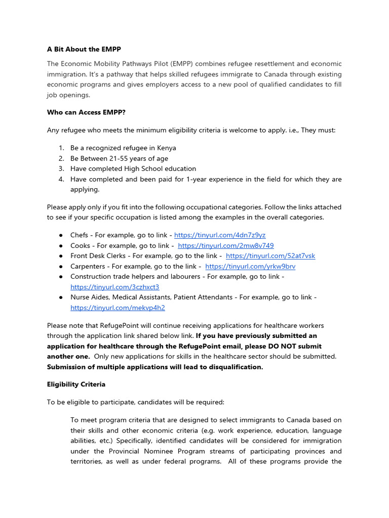 EMPP Call For Applications May 2023 English Version 1 | PDF | Refugee ...