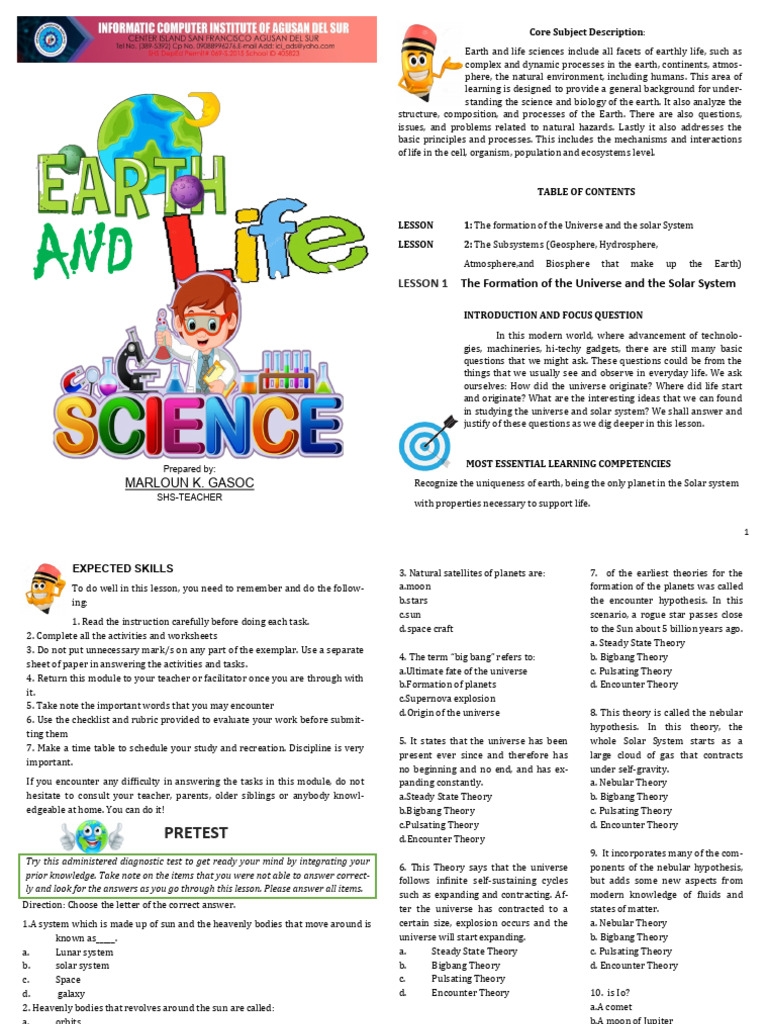 EARTH AND LIFE SCIENCE | PDF | Minerals | Rock (Geology)