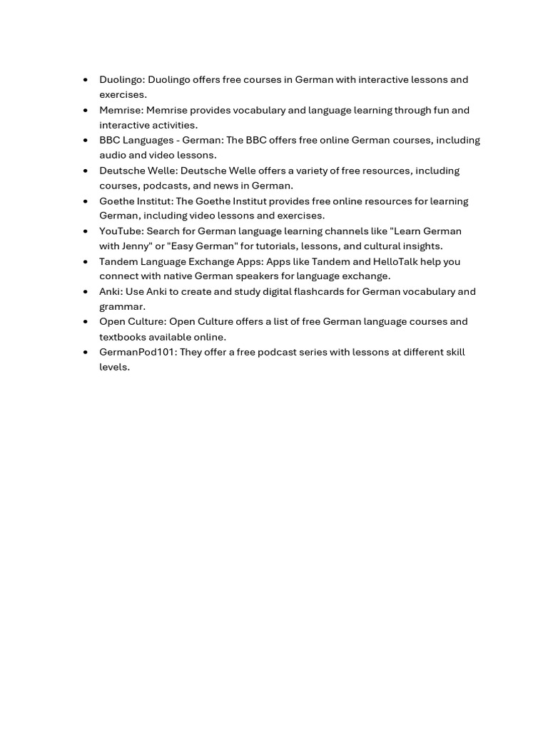 German Learning Resources | PDF