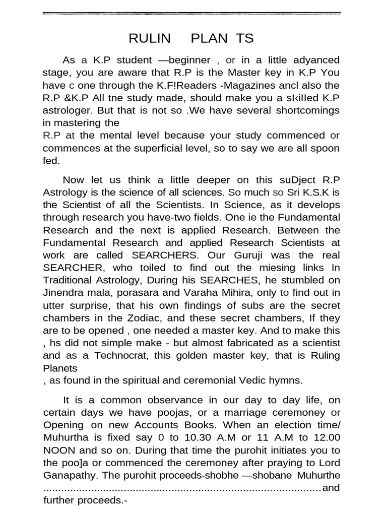 Ruling Planets e | PDF | Hindu Astrology | Esoteric Cosmology