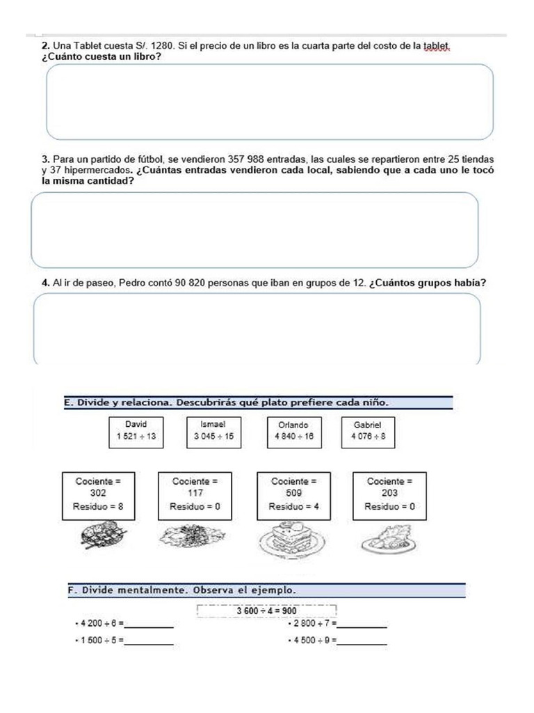 Sesion MAT Resolvemos Problemas de Division | PDF