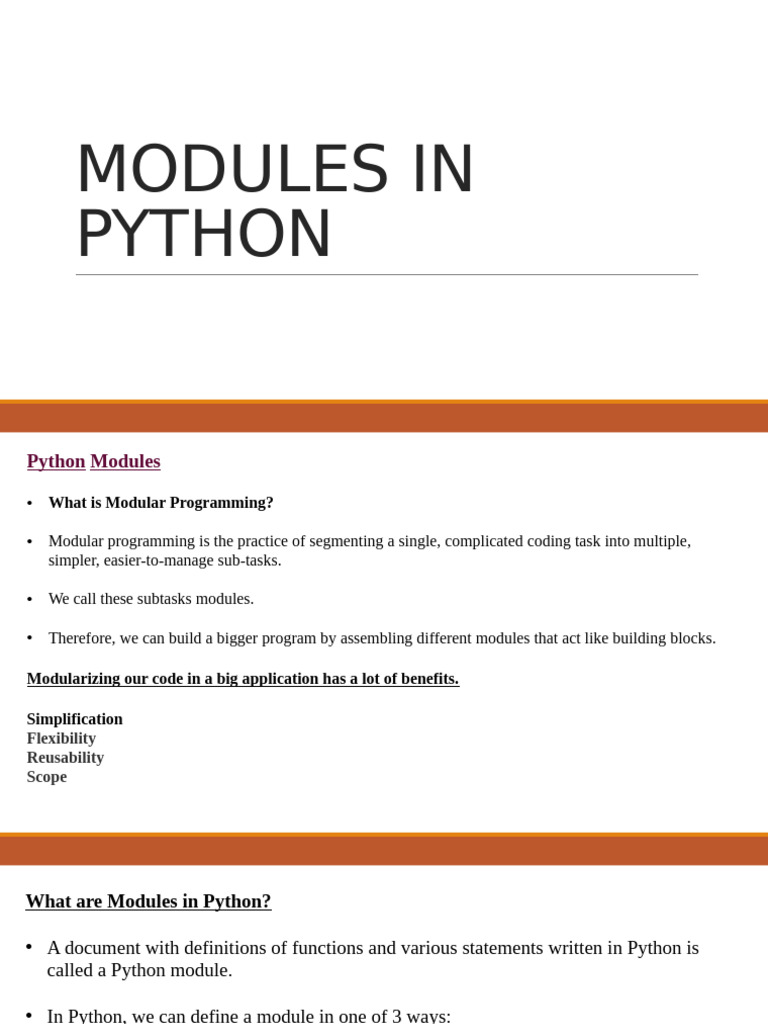 Modules in Python | PDF | Python (Programming Language) | Modular ... Modules in Python | PDF | Python (Programming Language) | Modular ...