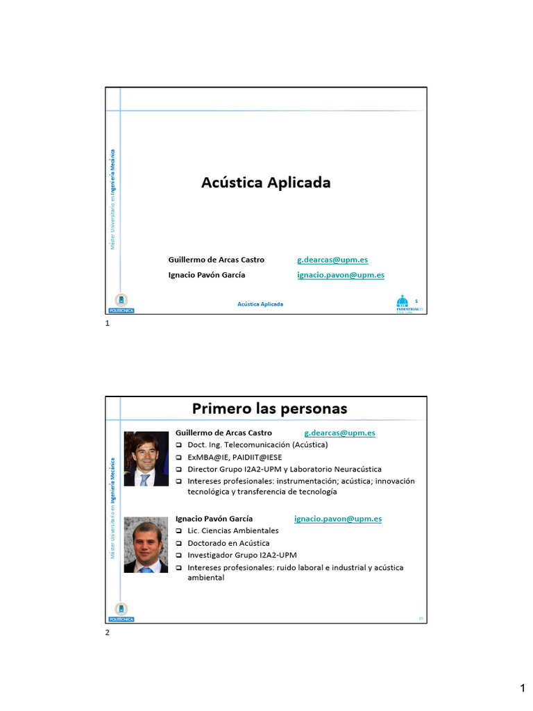 Presentacion Asignatura MIM-AA | PDF | Acústica | Ingeniería