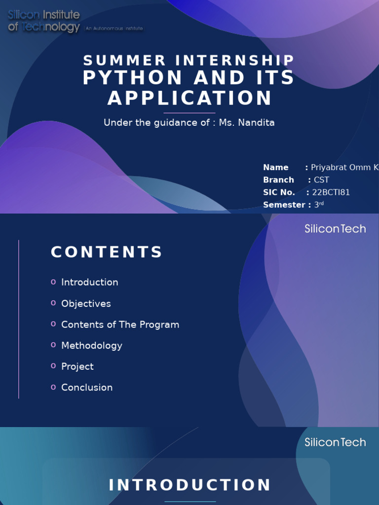 Summer Internship on Python Applications | PDF | Python (Programming ...