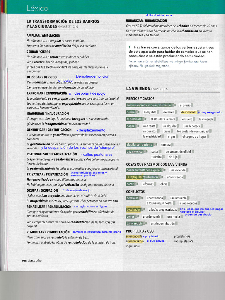 Aulac1 U6 Vocabulario Gramatica | PDF | Derecho y economía | Propiedad