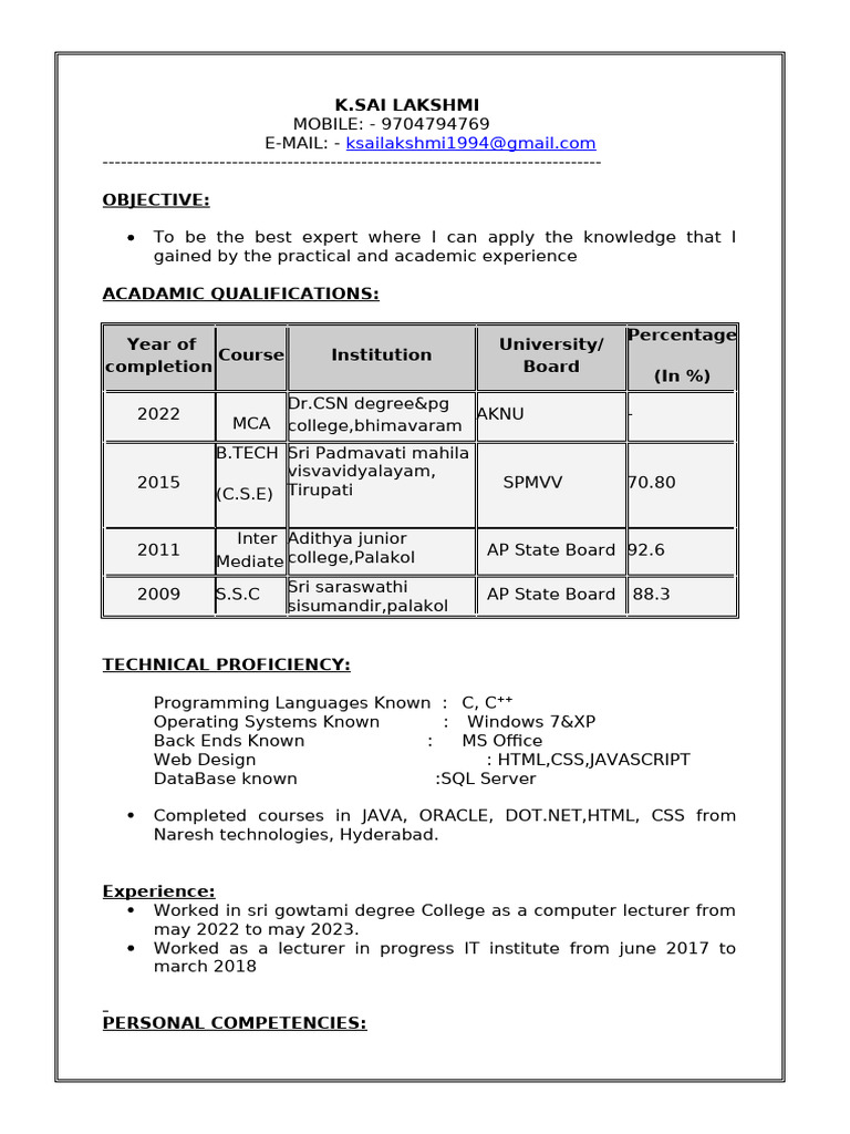 Sai Resume With Chambers College | PDF | Computing | Software Engineering