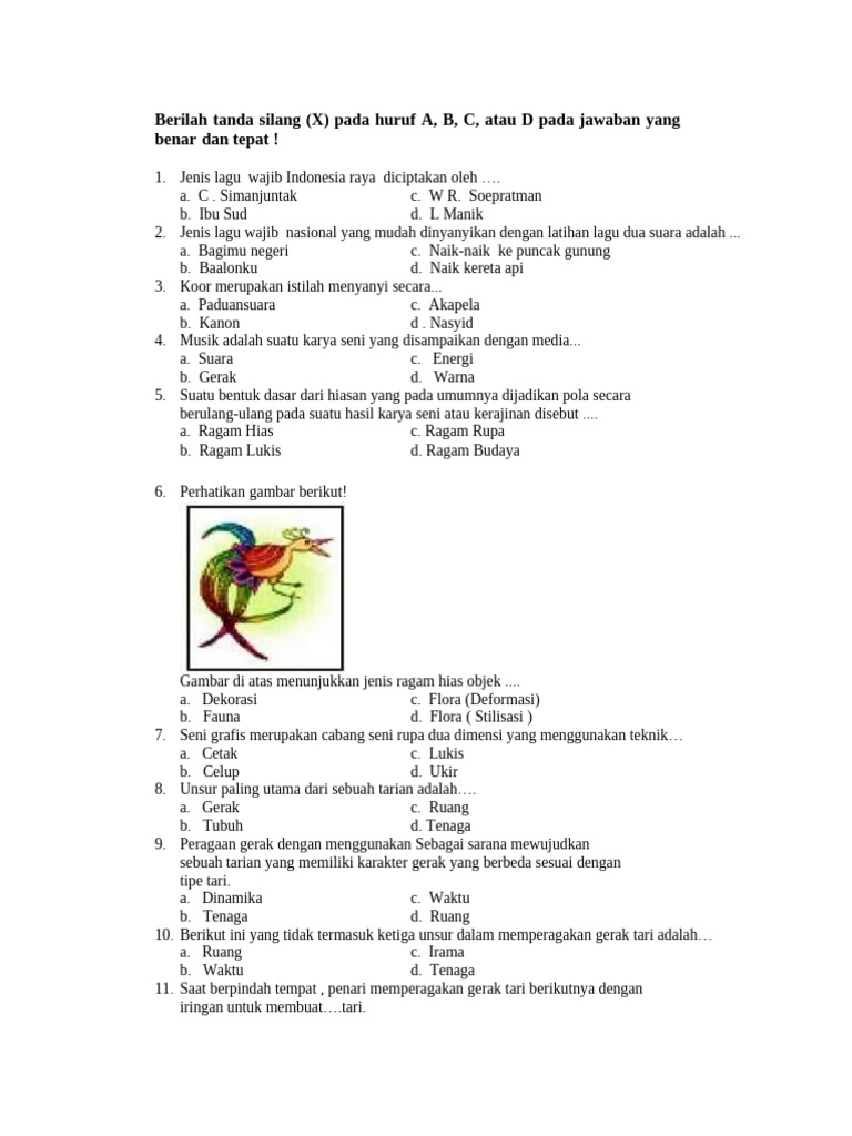 Soal Am SBK 9 | PDF | Seni & Disiplin Bahasa | Seni
