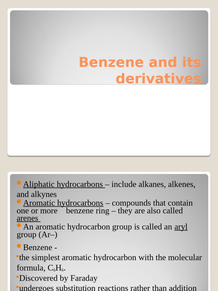 Benzene Chemistry Overview | PDF | Benzene | Hydrocarbons