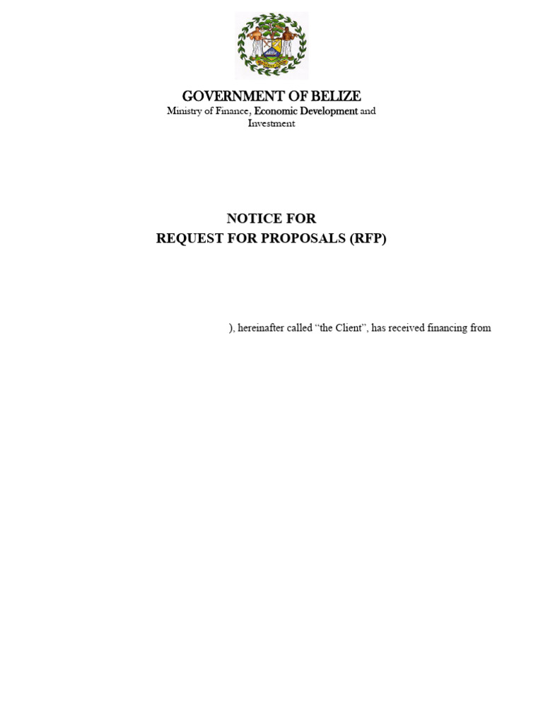 Invitation For RFP - Belmopan Hospital - Consultancy Services For ...