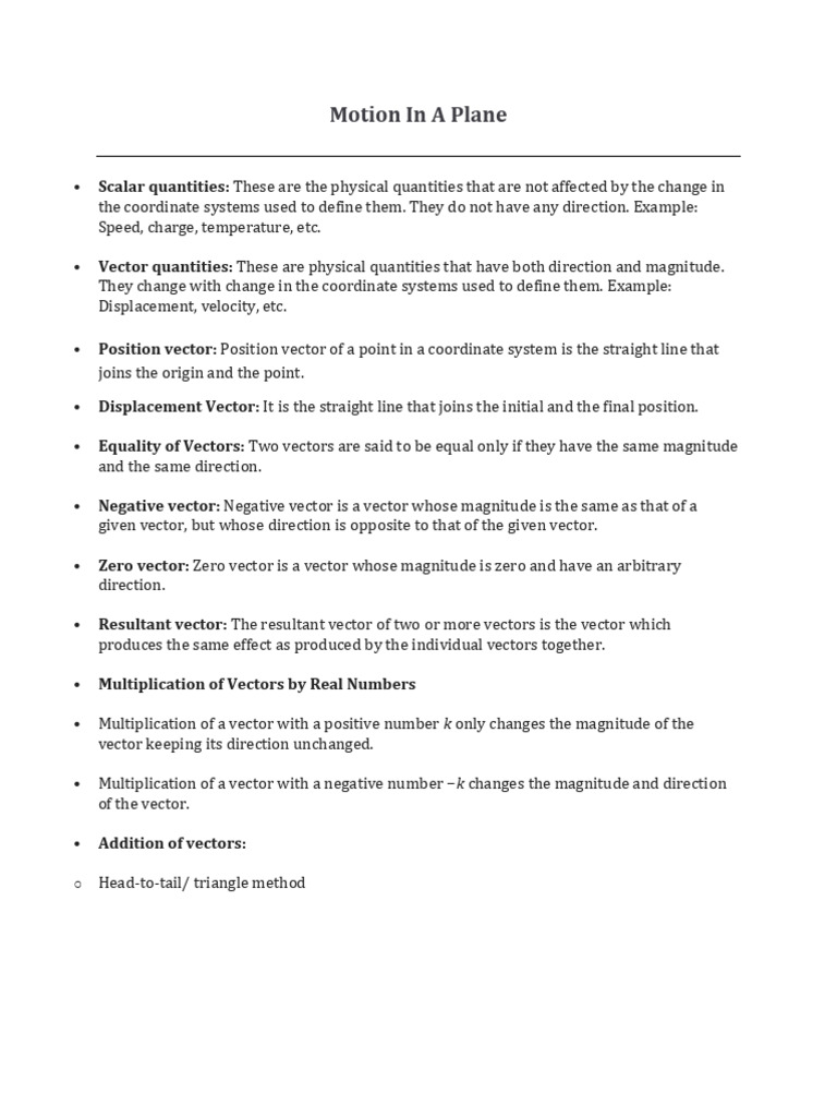 Motion in A Plane - Mind Faces Extra | PDF | Euclidean Vector | Acceleration