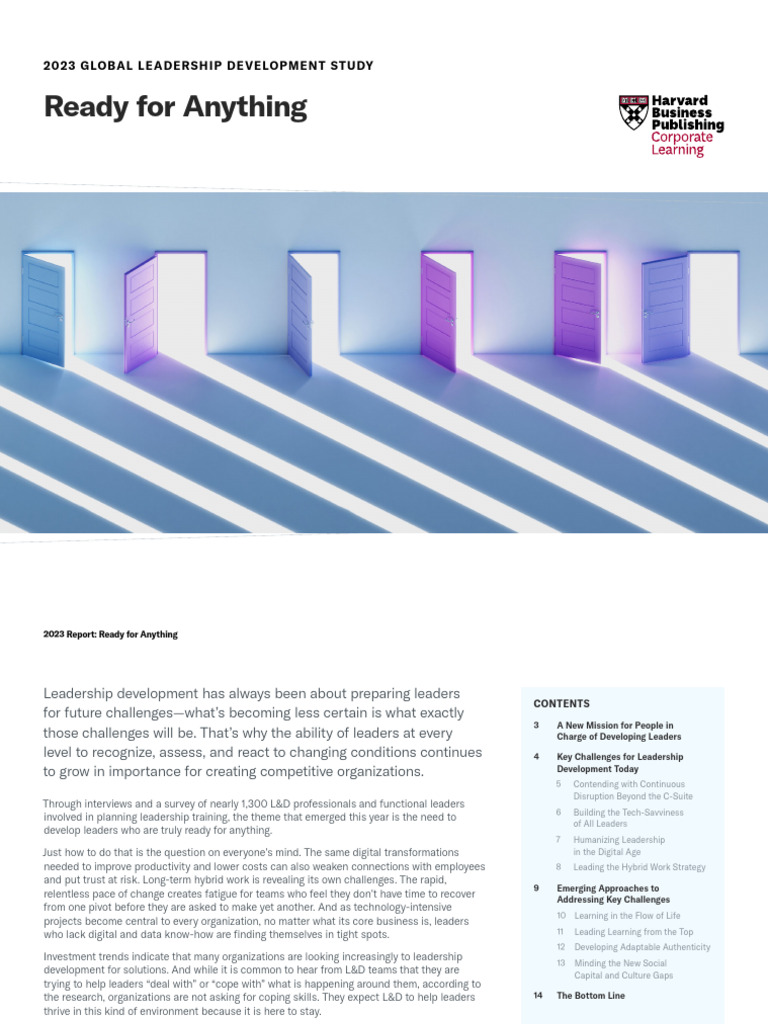 Ready for Anything - 2023 HBP Report | PDF | Leadership | Learning