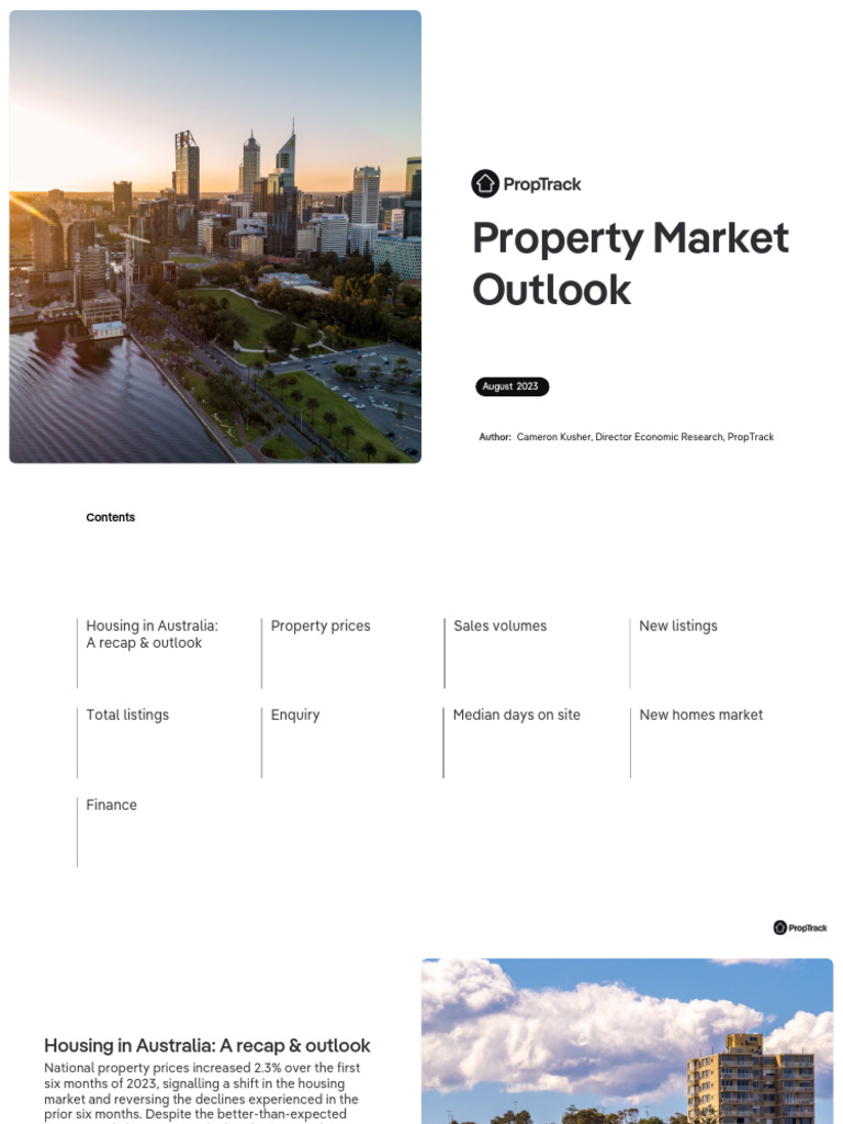PropTrack Property Market Outlook Report August 2023 | PDF | Interest | Mortgages