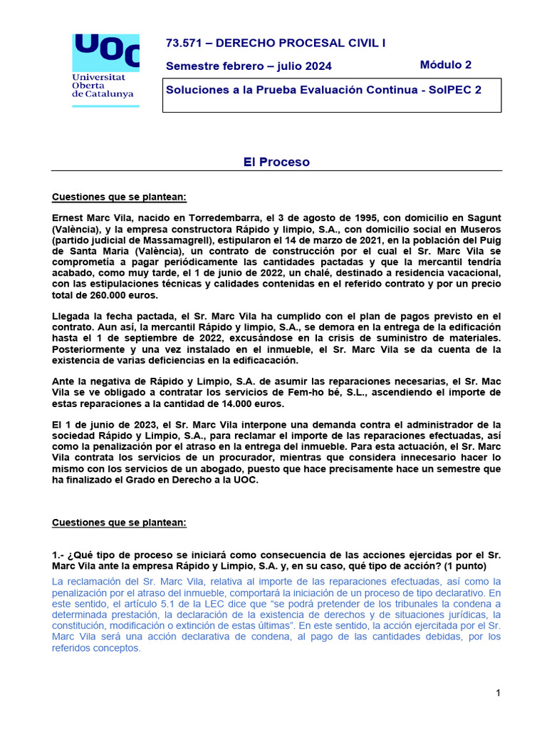 Sol PEC2 | PDF | Mandato | Sentencia (ley)