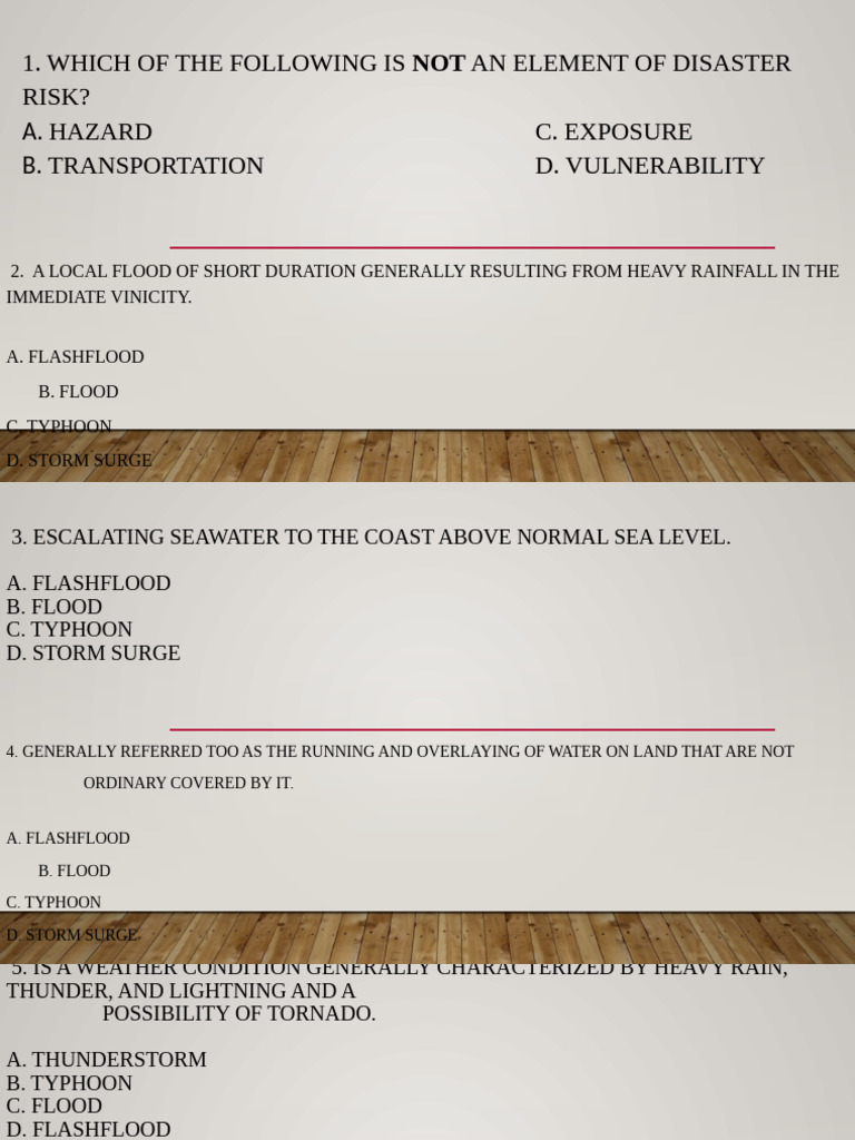 DRRR Quiz 9 19 '24 | PDF | Tropical Cyclones | Meteoroid