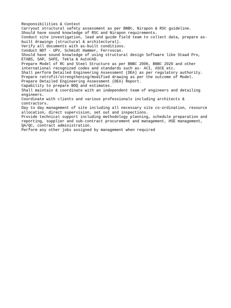 Structural Engineer Responsibility | PDF