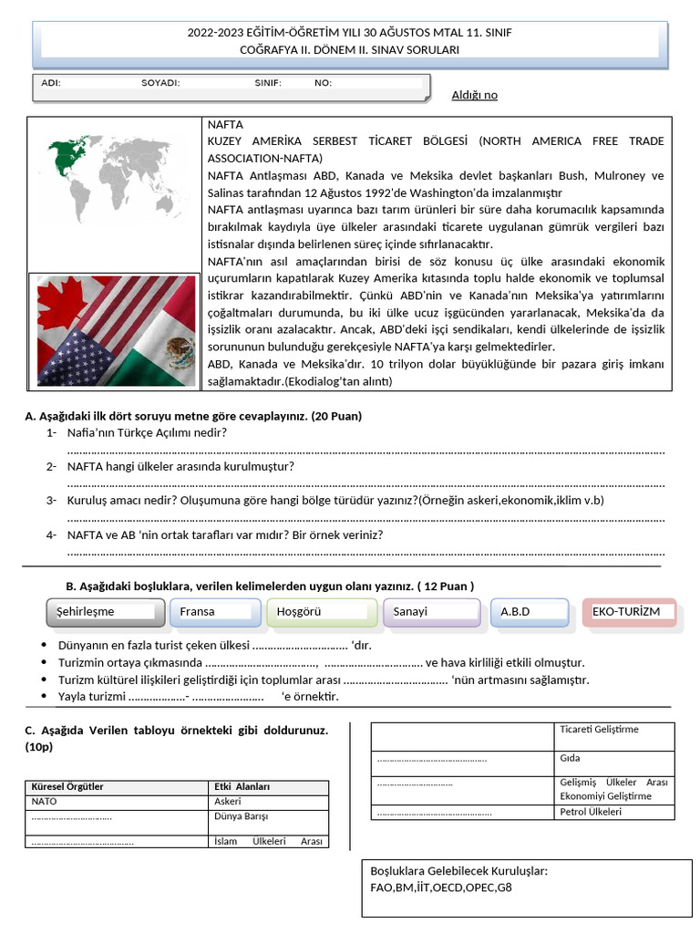 202311.Snfffcografya2.Dnem2.Yazl 3 | PDF