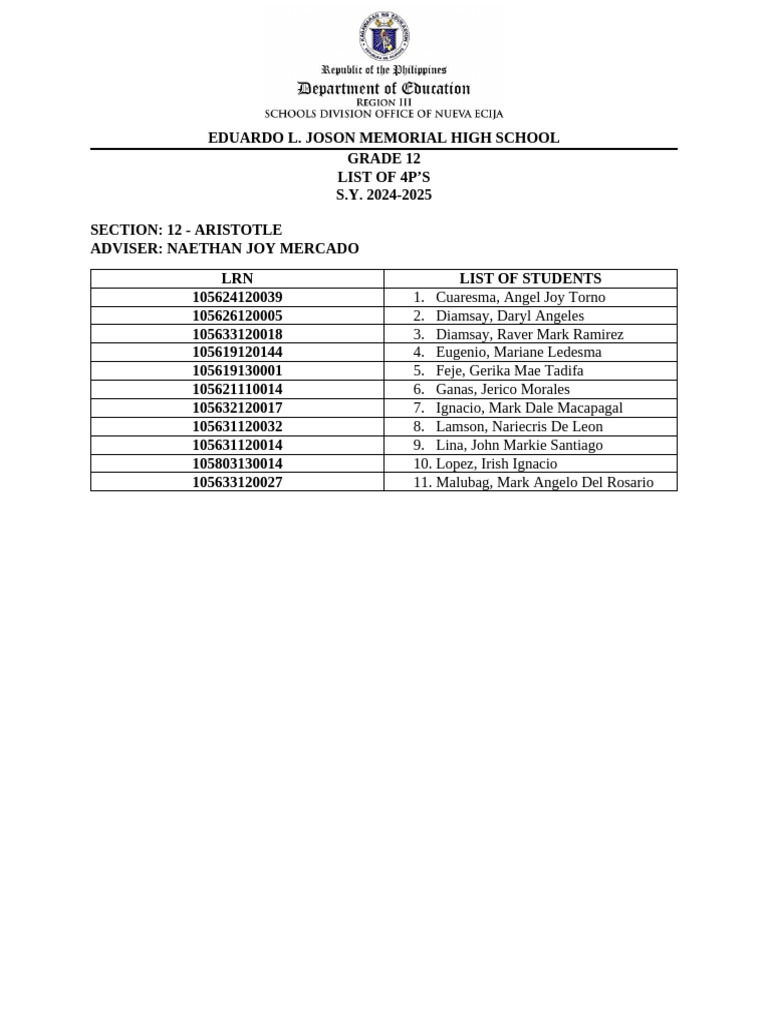 12 - Aristotle (Humss C) 4P'S | PDF