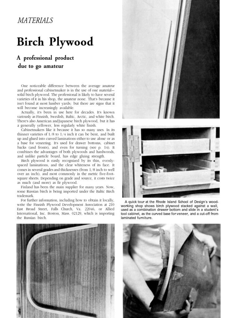 Birch Plywood: Materials | PDF