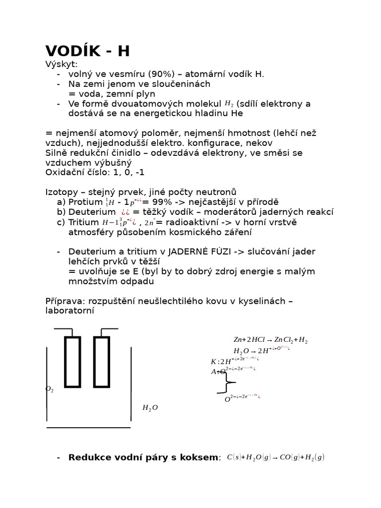 CH-kyslík, Vodík | PDF