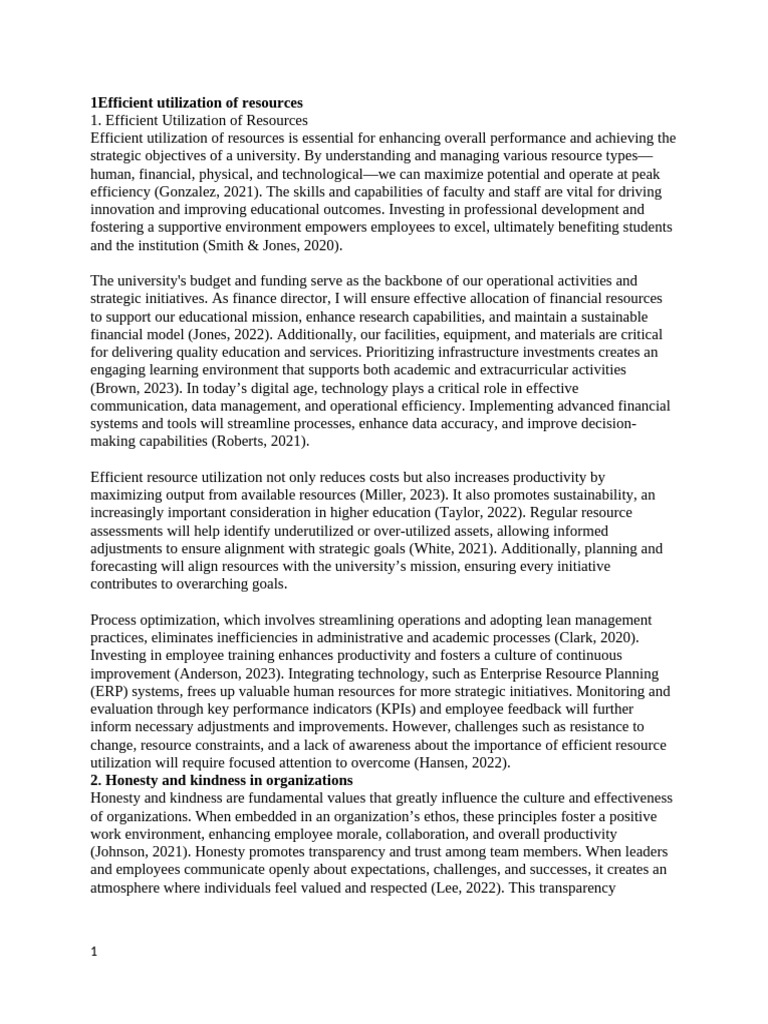 Efficient Utilization of Resources in Organizations | PDF | Motivation | Motivational